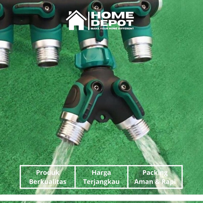 Jual Splitter Y Selang Keran Air 3/4 2 Arah Irigasi Taman Katup On/Off ...