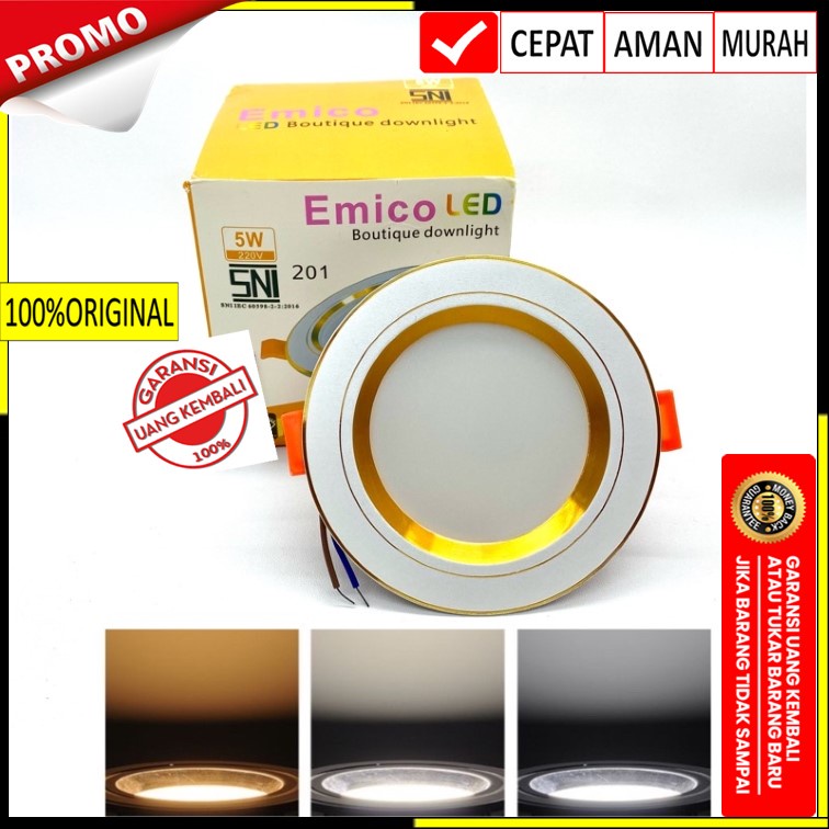 Jual downlight 5 watt led putih warmwhite | Shopee Indonesia