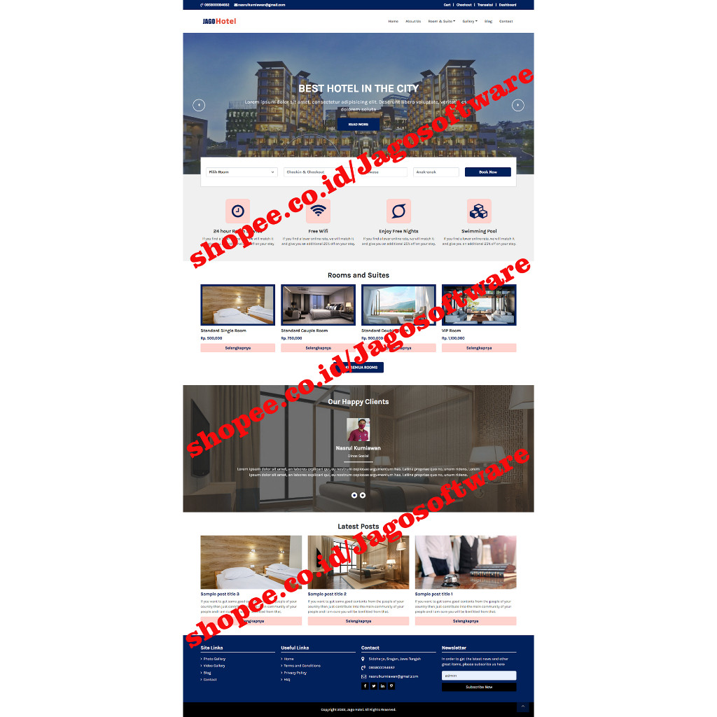 Jual Source Code Website Hotel (Booking Online) Laravel 9 Integrasi Midtrans & Bank Transfer ...