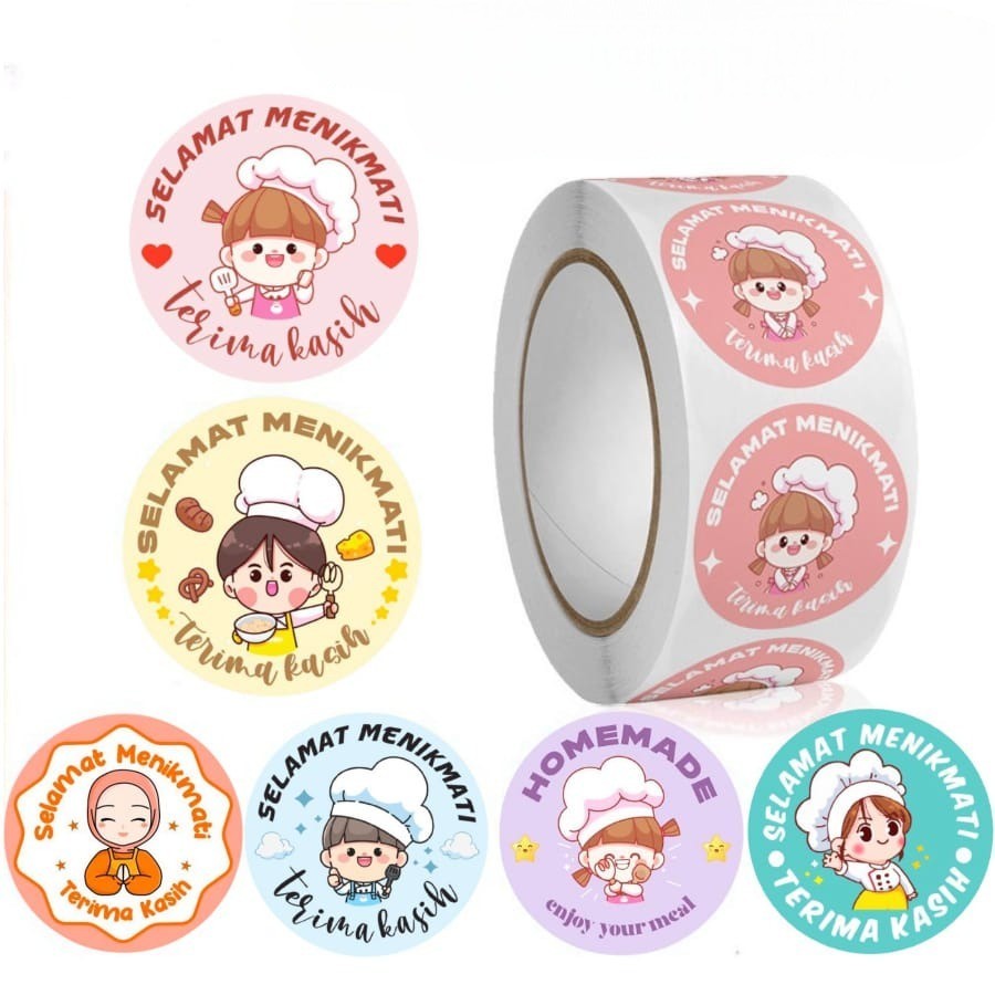 Jual Stiker Jualan Terima Kasih Selamat Menikmati 500 Label Sticker ...
