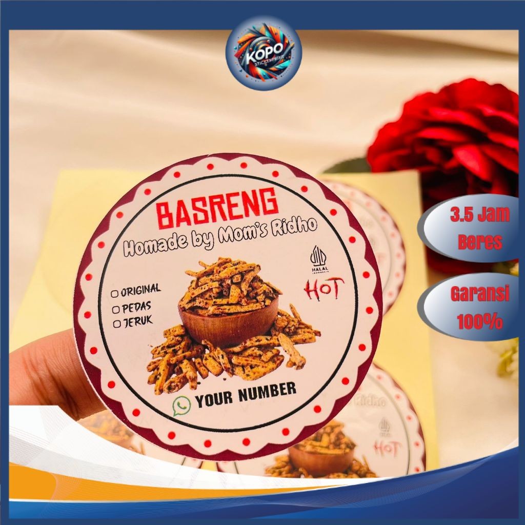 Jual KOPO 9-15 Cetak Stiker Label Cemilan Basreng Sticker Makanan Baso ...