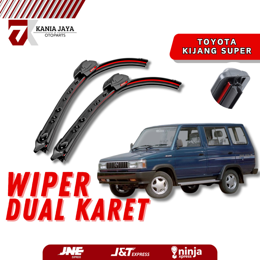 Jual Wiper Dual Blade - Toyota Kijang Super - Wiper 2 Lapis Karet Frameless Karet Ganda Double ...