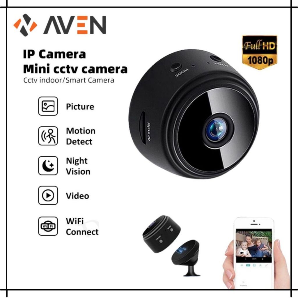 Jual [AVEN] IP Camera Mini A9 Spy Cam Smart HD WiFi IP Camera Pengintai ...