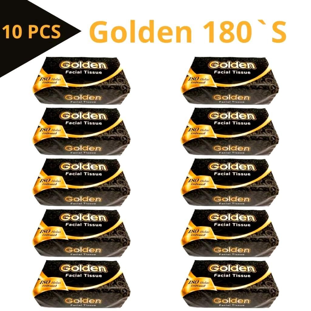 Jual [10 Pcs] Tissue Golden Facial 180 helai embossed Tisu murah ...