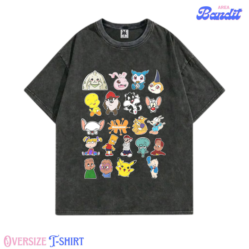 Jual Bandit Area "Nickelodeon kartun 90s" Oversized T-shirt washing ...