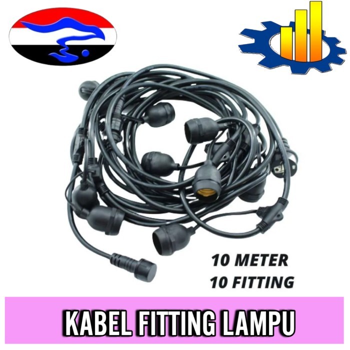 Jual KABEL FITTING LAMPU GANTUNG 10 METER 10 FITTING RATA | Shopee ...