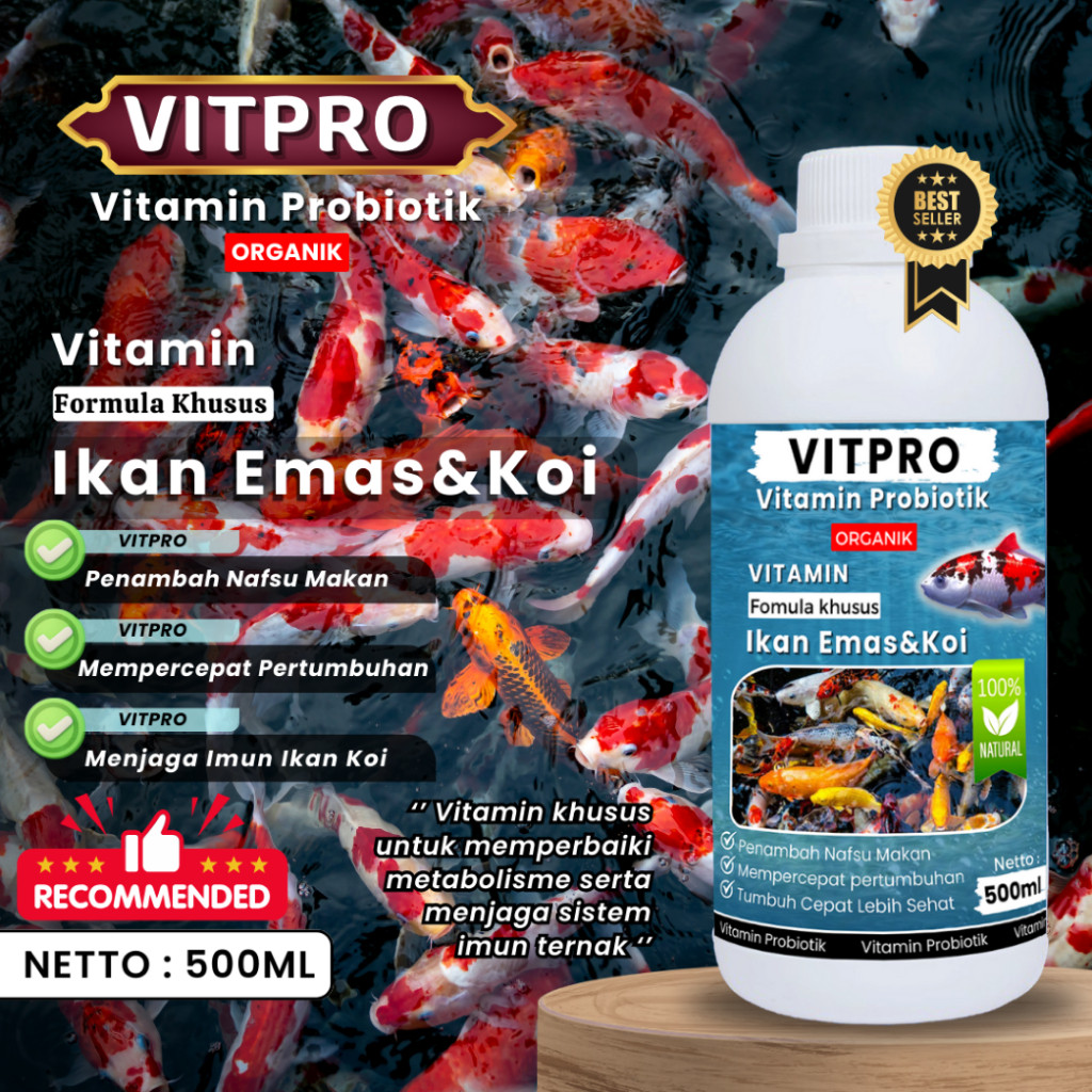 Jual COD [VITPRO] Vitamin Probiotik Booster Pelet Pakan Ikan Koi Blitar ...