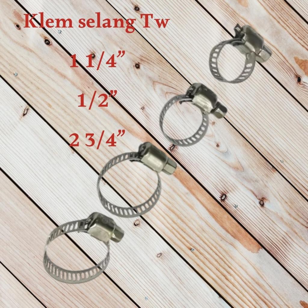 Jual KLEM SELANG STAINLESS TAIWAN UKURAN 1 1/4", 1/2", 2 3/4" / HOSE ...