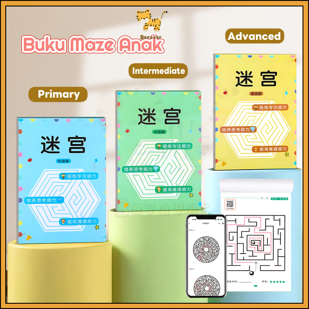Jual ID Bevavar 64 Pages Buku Aktivitas Anak Bermain Maze Labirin Game Buku Maze Labirin Asah ...