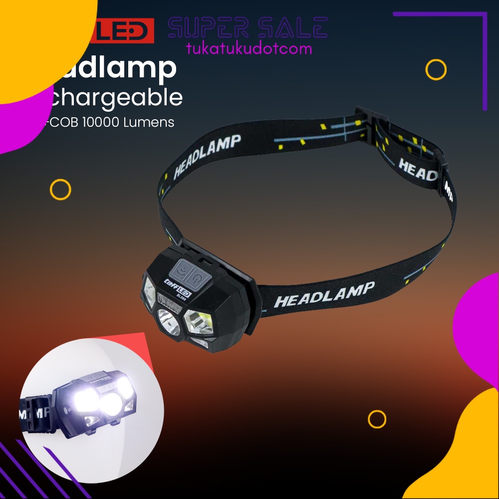 Jual viral lampu center kepala bisa di cas Headlamp Rechargeable USB ...