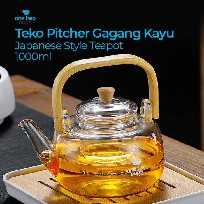 Jual teapot glass bamboo handle / kettle teko teh kaca bambu tahan ...
