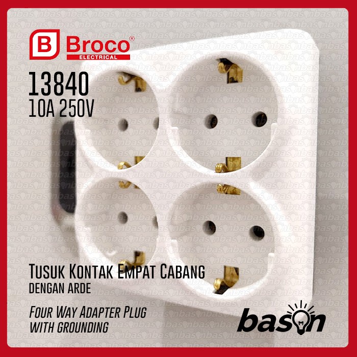 Jual BROCO 13840 4-Way Adapter Plug - Stop Kontak 4 Lubang & Steker ...