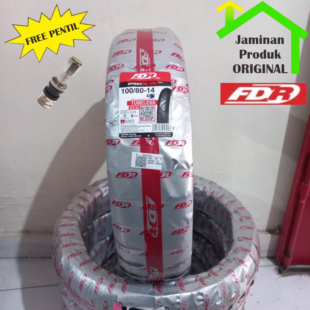 Jual FDR Sport XR EVO 100/80-14 Ban Luar Tubeless Motor Matic Beat ...