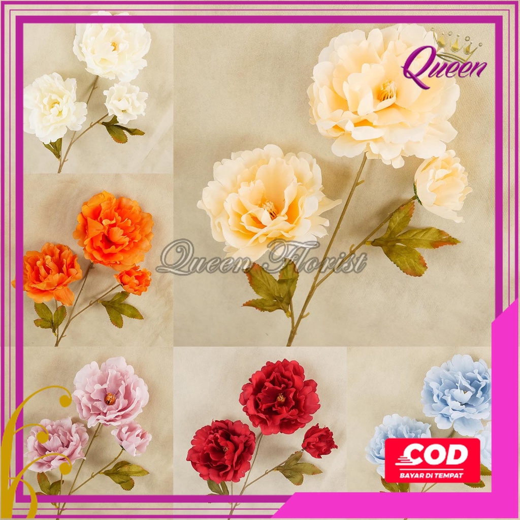 Jual Bunga Mutan Peony Jumbo Tangkai Panjang Cabang 3 Flowers Besar ...