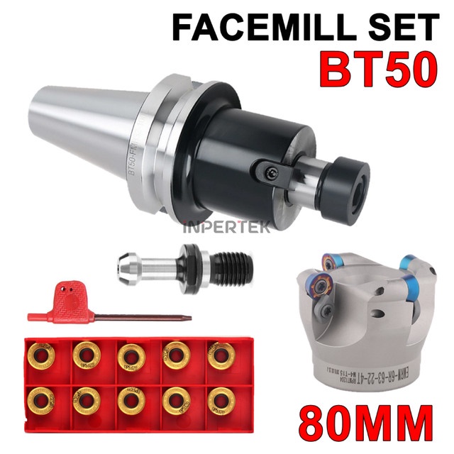 Jual Paket Arbor Set BT50 FMB27 Facemill 80mm Insert RPMT 10/12 Holder ...
