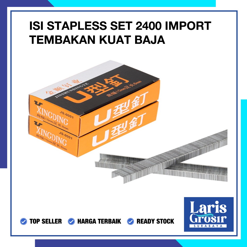 Jual Isi Staples Tembak Isi Stapler Refill Gun tacker Steples Baja 2400 ...