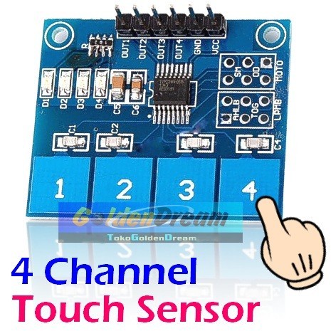 Jual 4 Channel Saklar Sentuh Touch Sensor Capacitive TTP224 Digital ...