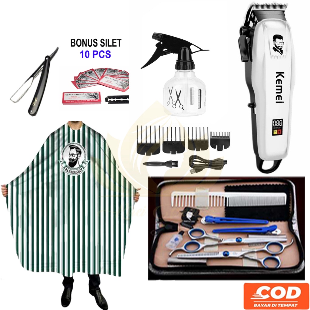 Jual [COD] Paket Alat Cukur Rambut Elektrik Profesional Barbershop ...