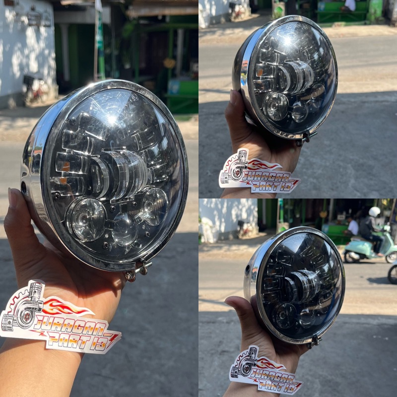 Jual TR53ED HEADLAMP DAYMAKER 16 LED DIAMETER 5.75 INCH SET BATOK L2G ...
