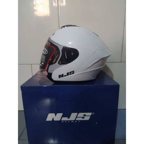 Jual HELM NJS KAIROZ WHITE SOLID GLOSSY | Shopee Indonesia