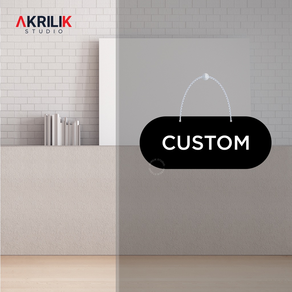Jual Custom Sign Board Akrilik Rounded Ractangle Papan Gantung Rantai ...