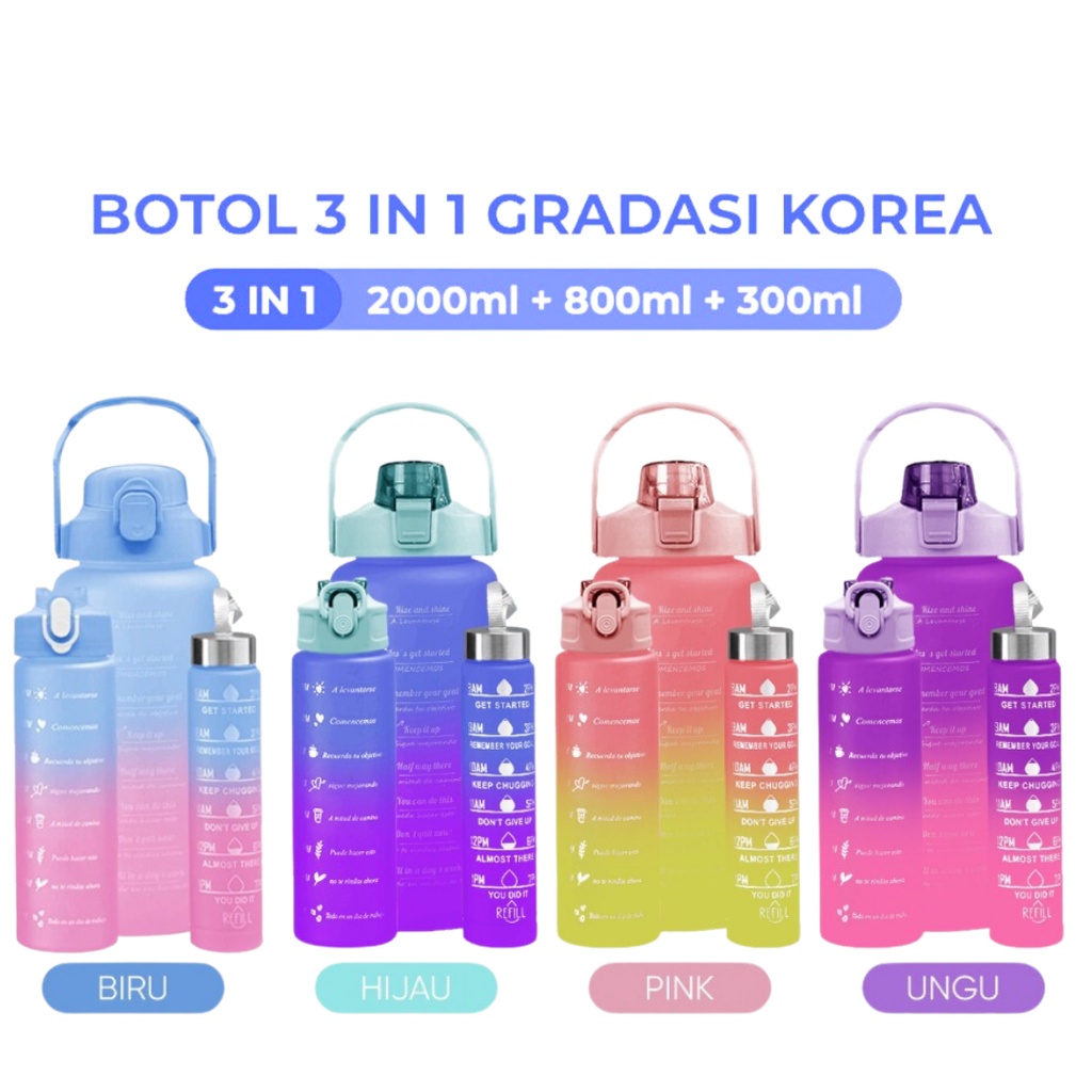 Jual Botol Minum Gradasi Botol Minuman Beranak 3 in 1 Korea 2 Liter 1 ...