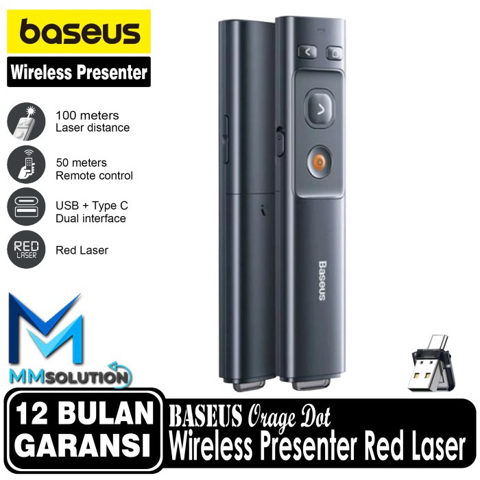 Jual BASEUS Wireless Presenter Pointer Pen Remote Contorl Laser Pointer ...