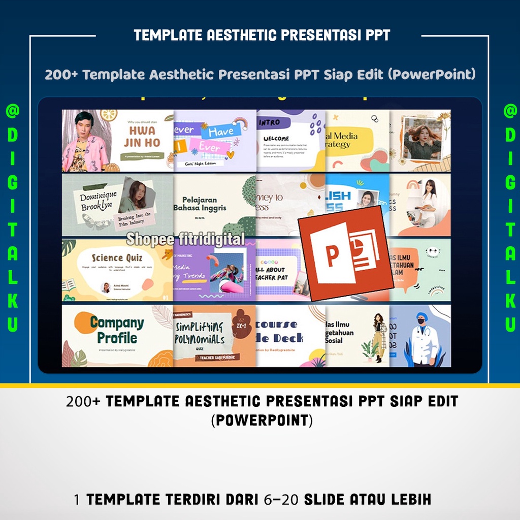 Jual 200+ Template Aesthetic Presentasi PPT Siap Edit (PowerPoint ...