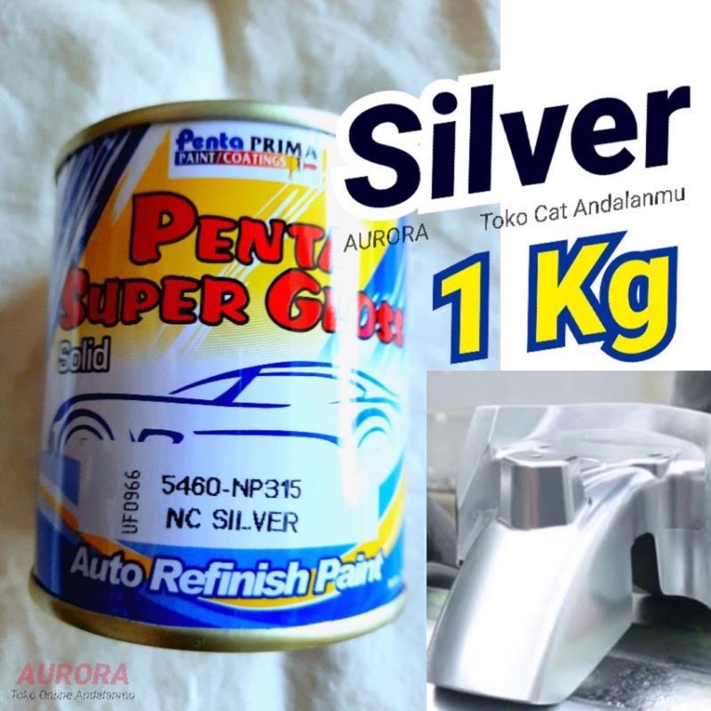 Jual Cat Penta Super Gloss NC Silver Solid Mengkilap 1Kg / Motor Mobil ...