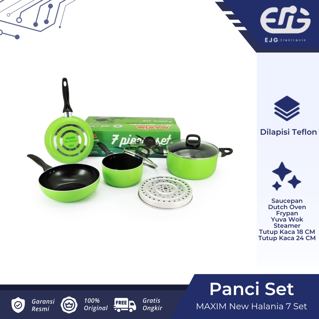 Jual Panci Set Teflon Maxim New Halania Set 7 Piece Set Free Packing ...