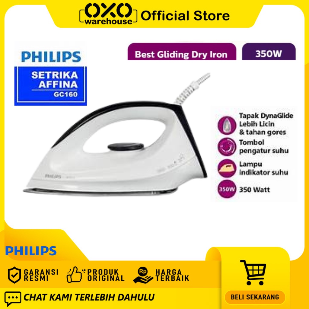 Jual philips Setrika GC 160 / GC160 AFFINIA GARANSI RESMI ORIGINAL ...