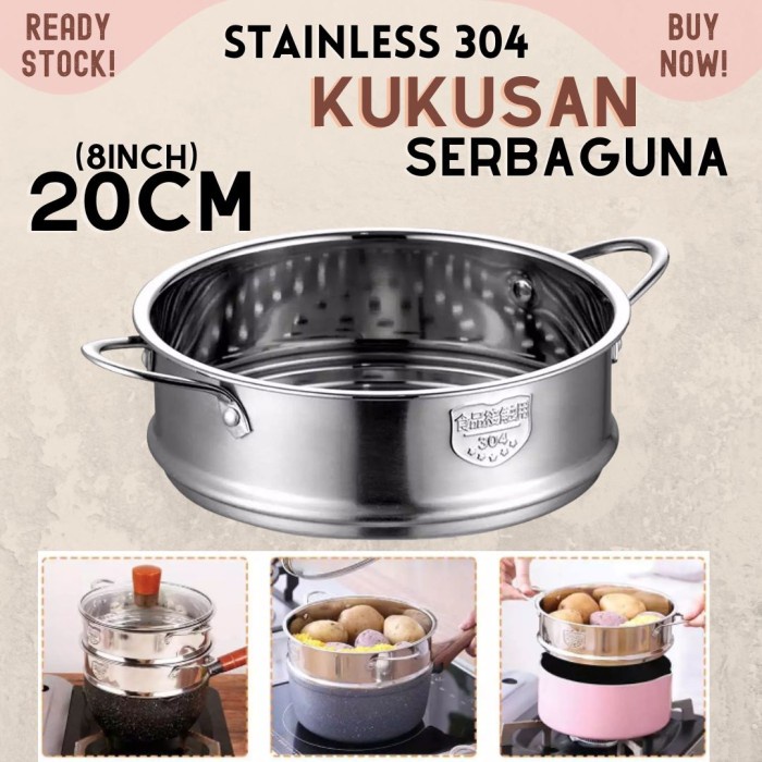 Jual Kukusan 20cm stainless 304 Steamer Alat Kukus cocok untuk semua ...