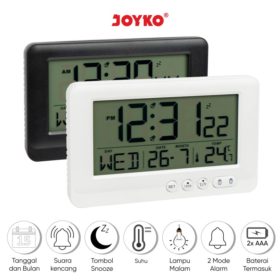Jual Jam Beker Alarm Clock Suhu / Joyko ALCL-607D - Weker Digital ...