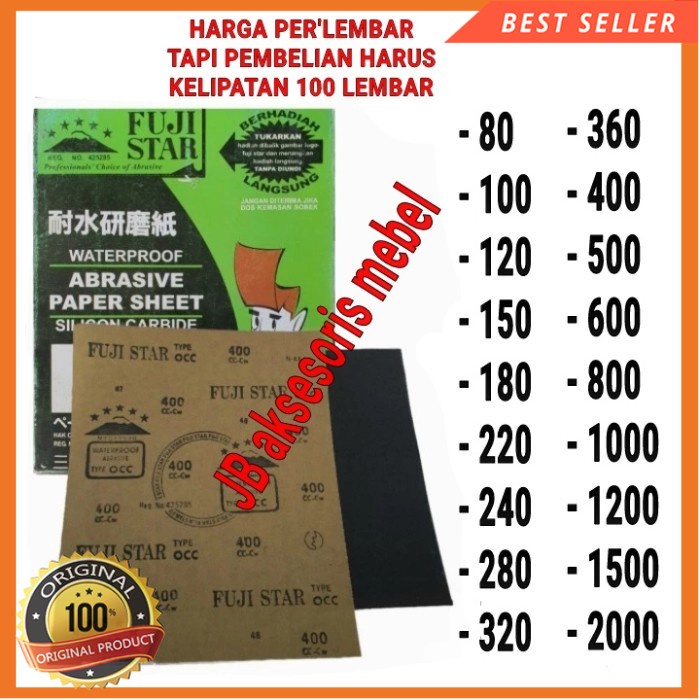 Jual KERTAS LEMBAR GOSOK FUJISTAR / AMPLAS WATER PROOF LEMBARAN FUJI ...