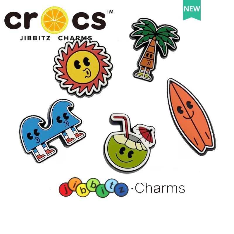 Jual Jibbitz crocs charm Shoe Buckle Summer Beach Series Shoes Flower ...