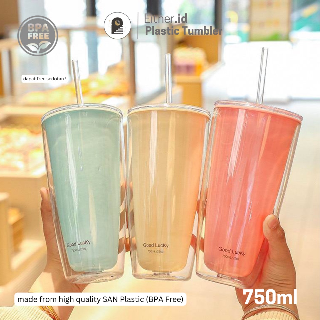 Jual Either.id - Botol Minum Aesthetic BPA Free 750ml Double Wall Water ...