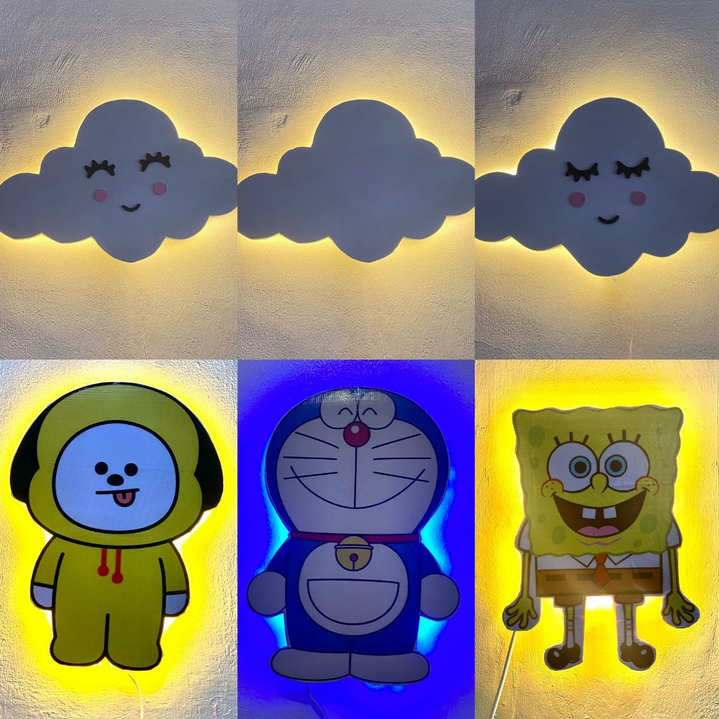 Jual Lampu LED Karakter / lampu karakter aesthetic lampu awan kamar ...