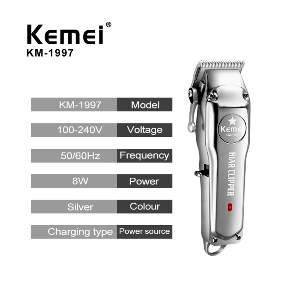 Jual Kemei KM-1997 Mesin Alat Cukur Rambut Cas Elektrik Full Metal Kemei 1997 | Shopee Indonesia