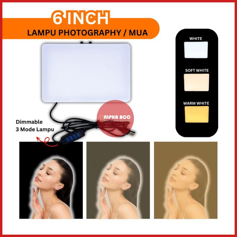 Jual Lampu Foto Produk 6 inch Makeup MUA Studio fotografi konten live streaming USB 4 warna ...