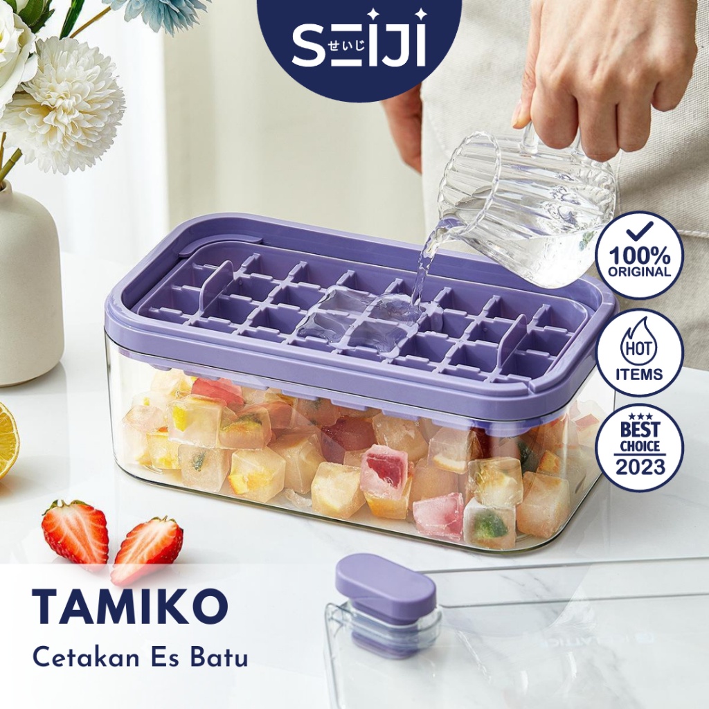 Jual 【SEIJI】TAMIKO Wadah Es Mudah Tempat Ice Cube Freezer Cetakan ...