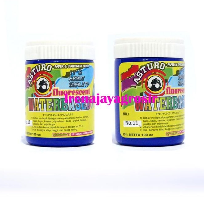 Jual ASTURO cat air biru tua / cat poster / waterbased no 11 100cc ...