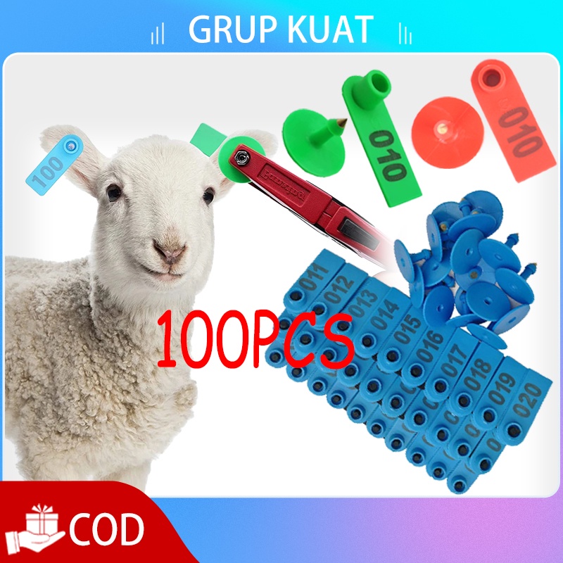 Jual Eartag Kambing Domba 100pcs Ear Tag Sapi Babi Penanda NOMOR 1-100 ...