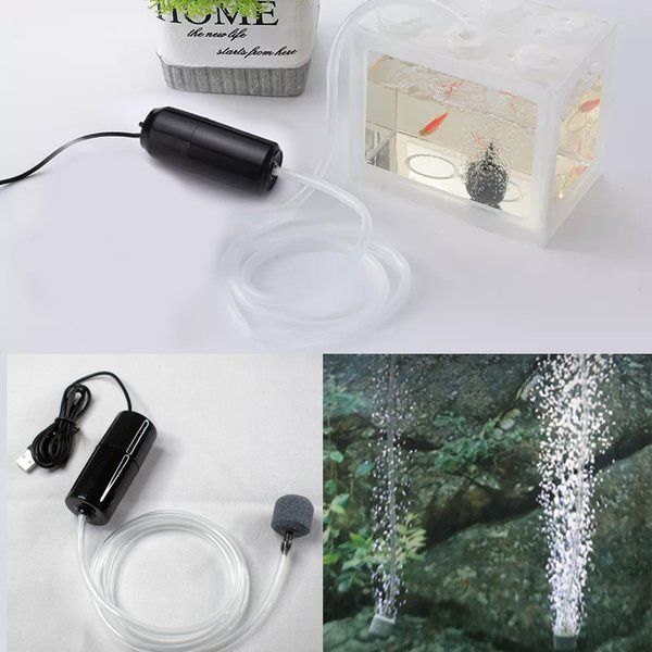 Jual Pompa Mini Udara Oksigen Aquarium Aerator Fish Tank Portable USB ...