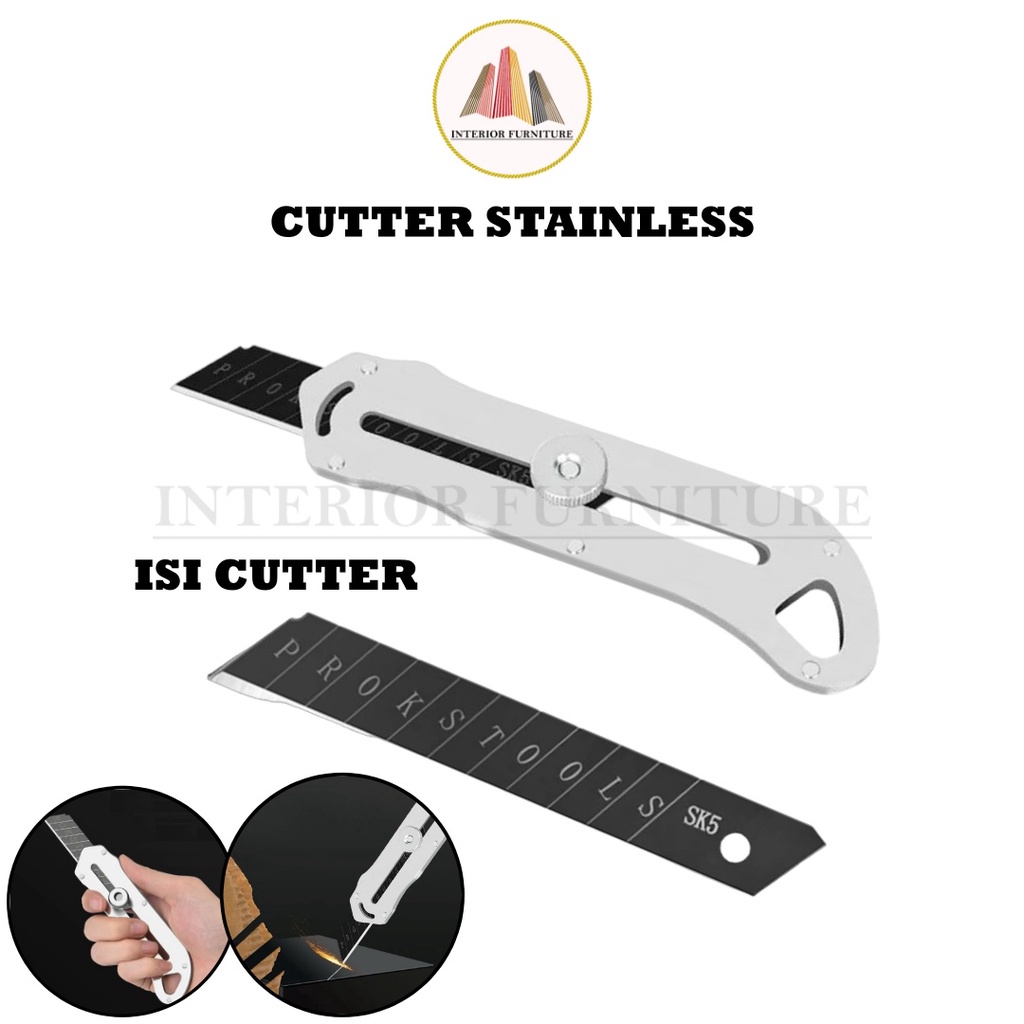 Jual Pisau Cutter Stanless Stainless 18mm Pisau Cutter Multi Fungsi ...