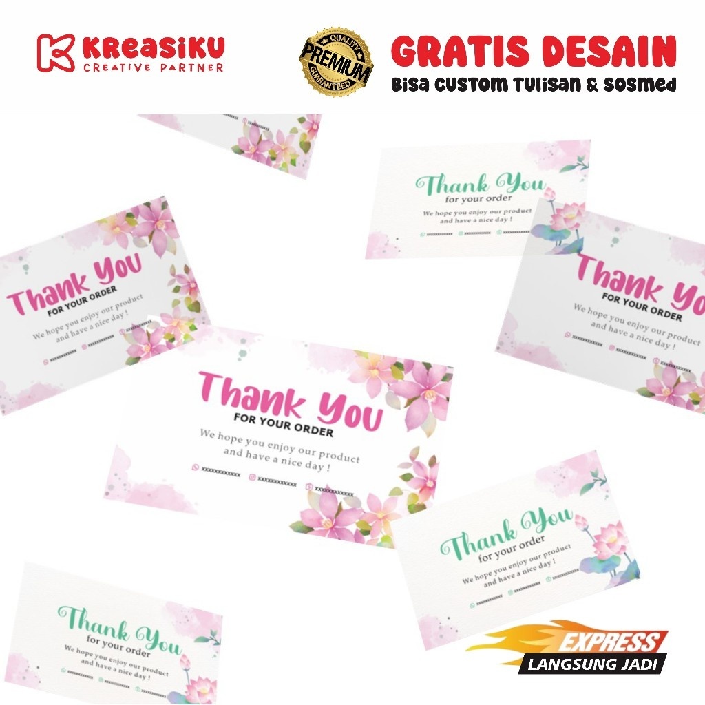 Jual PART 4 | Kartu Ucapan Thank You Card Custom, Kartu Ucapan Terima Kasih Thanks Card Custom ...