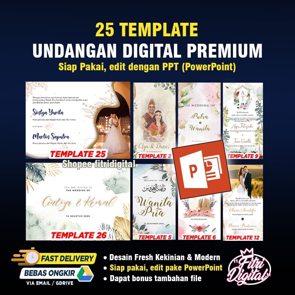 Jual Template Undangan Digital Premuim Format PPT + Bonus | Shopee ...