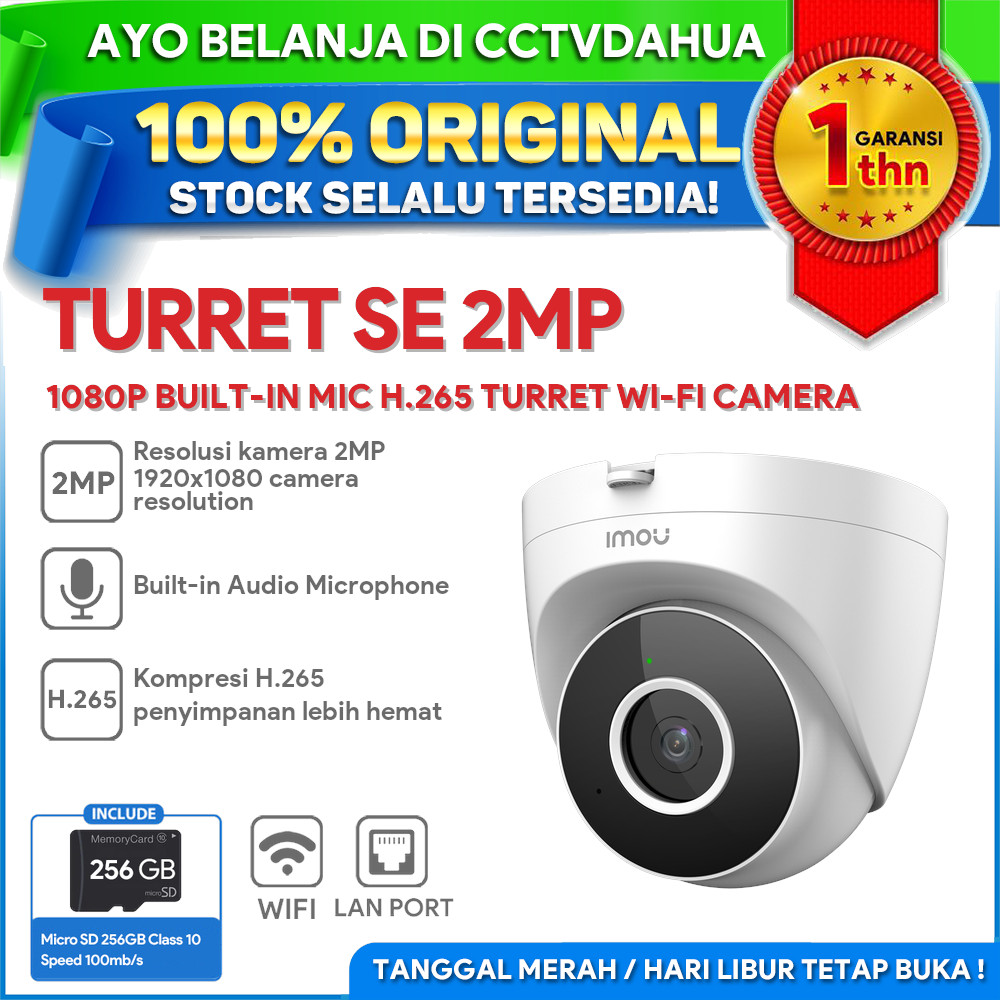 Jual IMOU IPC-T22EP TURRET SE 2MP 1080P AUDIO H265 TURRET WIFI IP ...