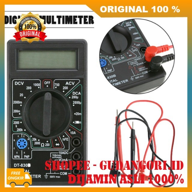 Jual Multitester Digital Alat Pengukur Arus Tegangan Listrik Portable ...
