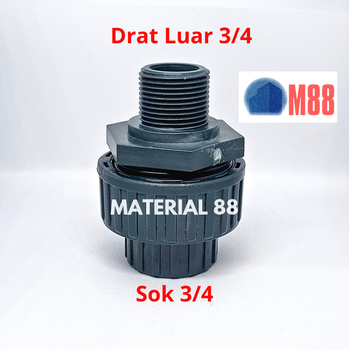 Jual Water Mur DRAT LUAR + SOK 3/4 inch - Drat Luar 3/4 Sok 3/4 - 3/4 x ...