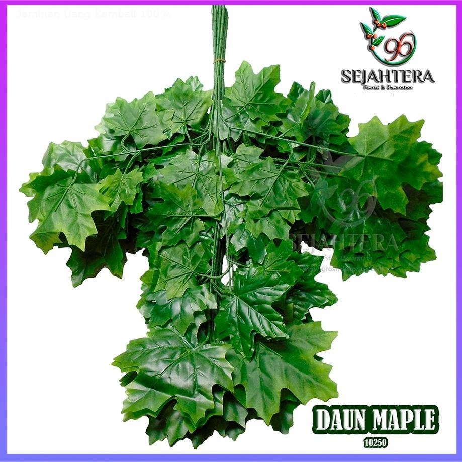 Jual DAUN MAPLE CABANG 3 DEKORASI ARTIFICIAL LUSINAN/DAUN PLASTIK PALSU ...